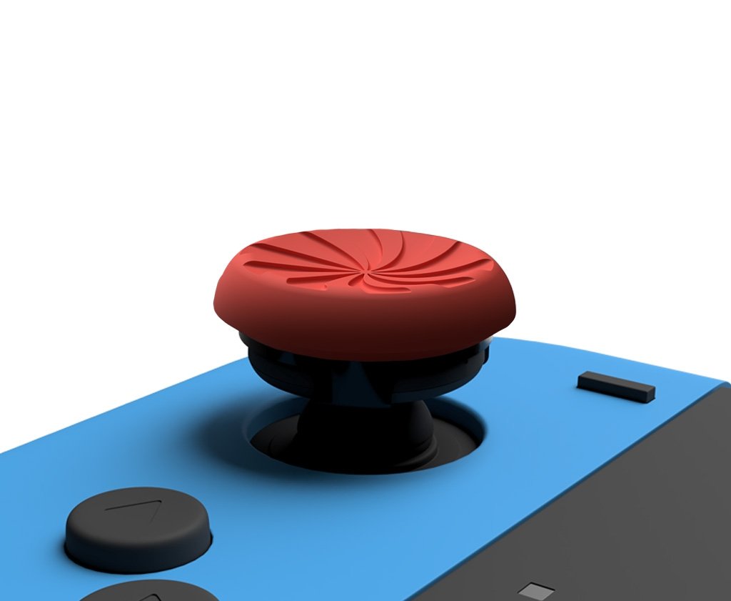 KontrolFreek Turbo Thumb Grips for Nintendo Switch Joy-Con | Performance Thumbsticks | 2 High-Rise Concave | Red/Blue