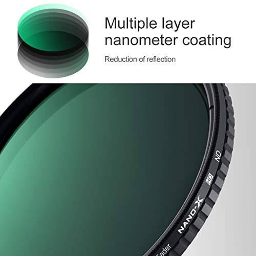 K&F Concept 62mm Fader ND Filter Neutral Density Variable ND2 to ND32 ND2-ND32 for Camera Lens NO X Spot Nanotec Ultra-Slim Weather-Sealed