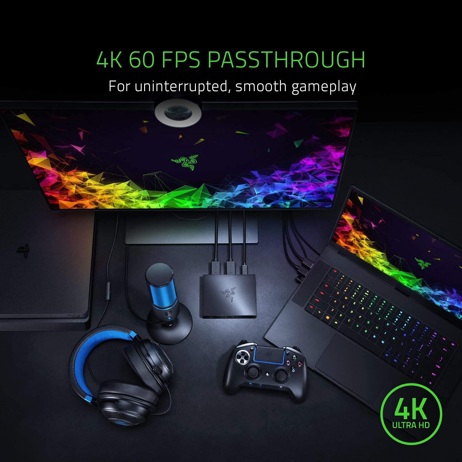 Razer Ripsaw HD Game Streaming Capture Card: 4K Passthrough - 1080P FHD 60 FPS Recording - Compatible with PC, PS4, Xbox One, Nintendo Switch (Renewed)