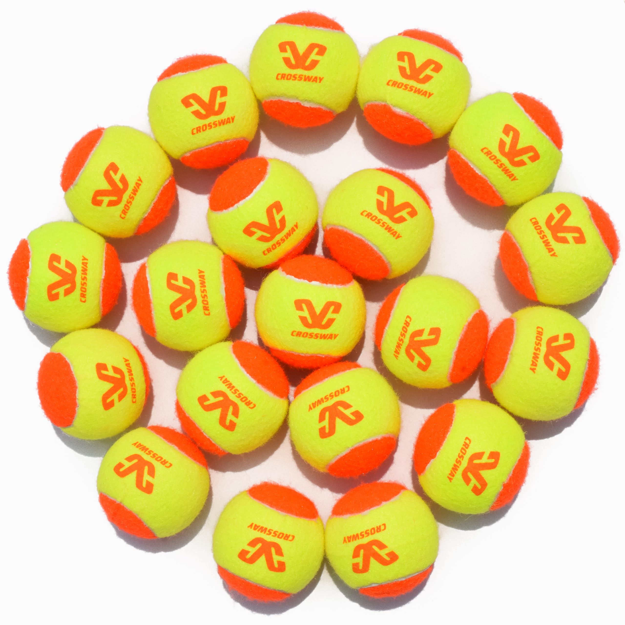 MAIBOLE Tennis Balls for Beginners Low Compression Stage Tennis Ball Youth Training Practice Use Playing Balls Orange 20-Pack Bag with Ball
