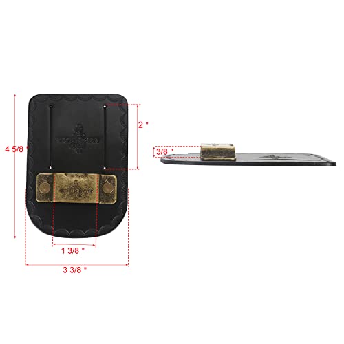 TOURBON Leather Tape Measure Holder for Belt (Pack of 2 Pieces) (Black)