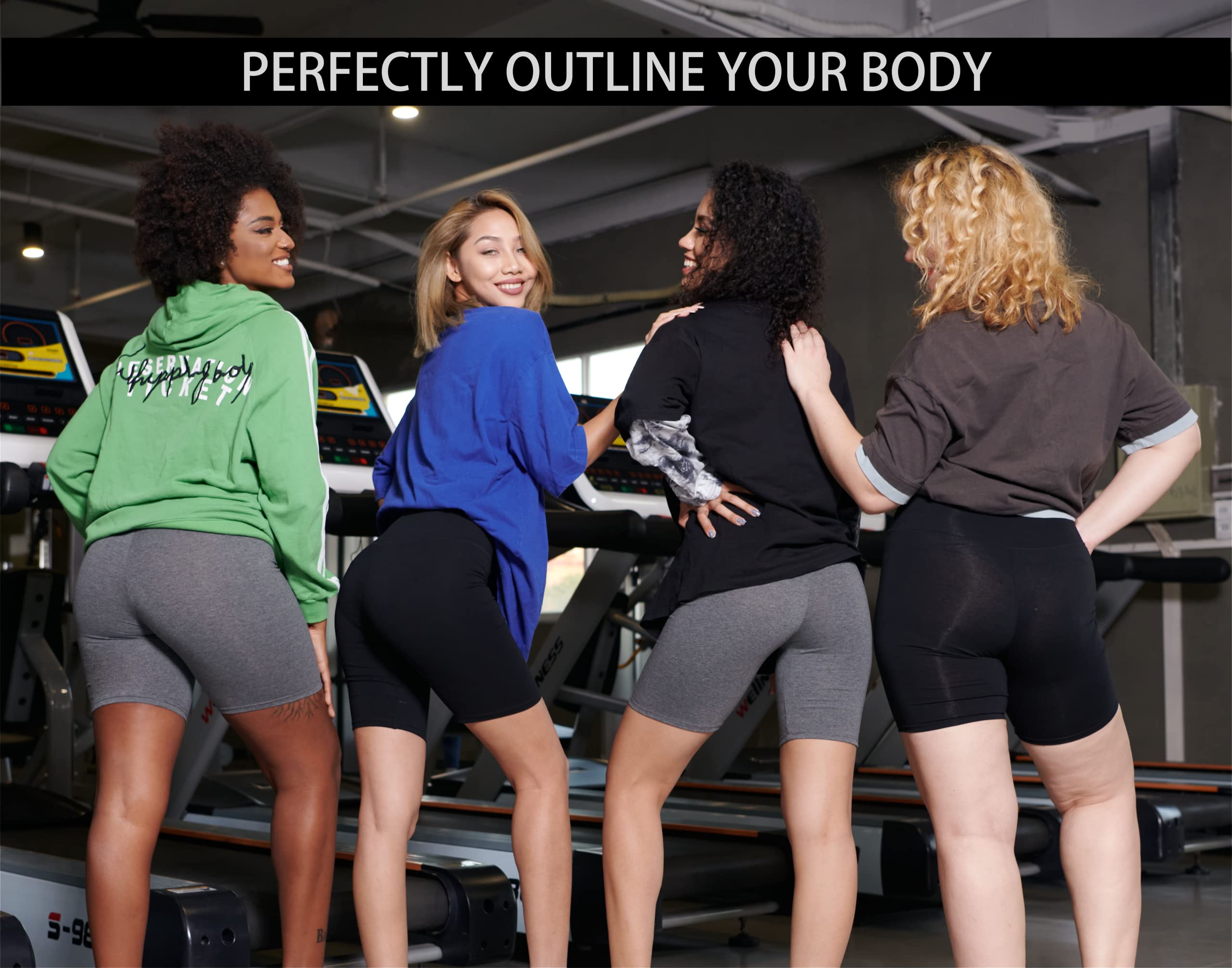 K-CHEONY High Waisted Biker Shorts for Women Slip Shorts Cotton Boy Shorts Tummy Control Yoga Workout Shorts, Black, X-Large