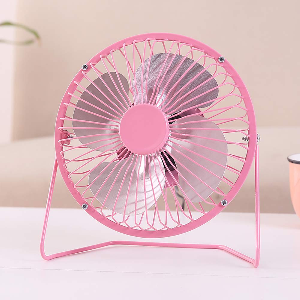 Jiecikou Desktop USB Fan, Low Noise Personal Table Mini Metal Fan 4 Inch Portable Table Fan Green