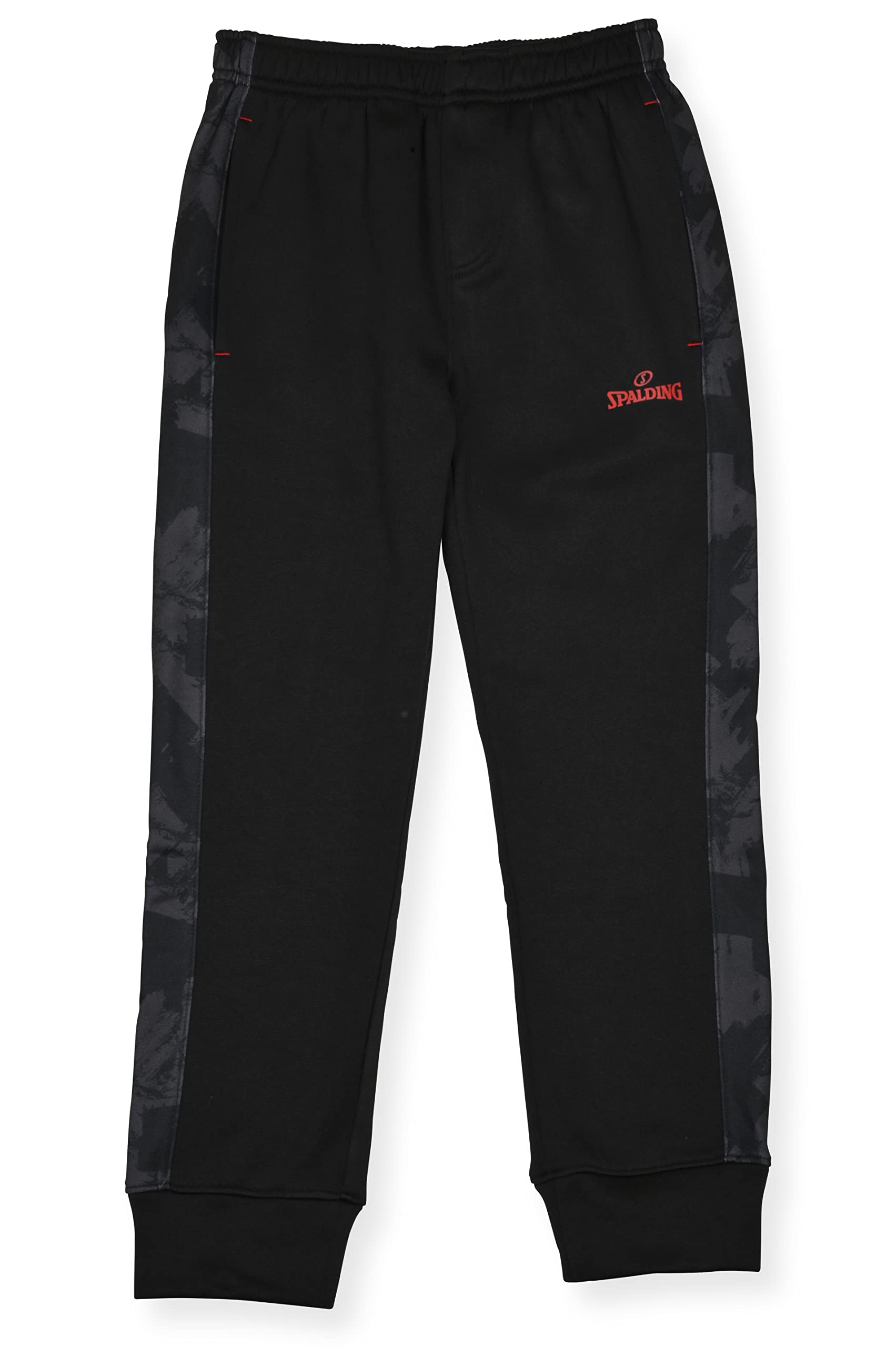 Spalding Boys Fleece Brush Print Hoodie and Jogger 2-Piece Set, Black, 8