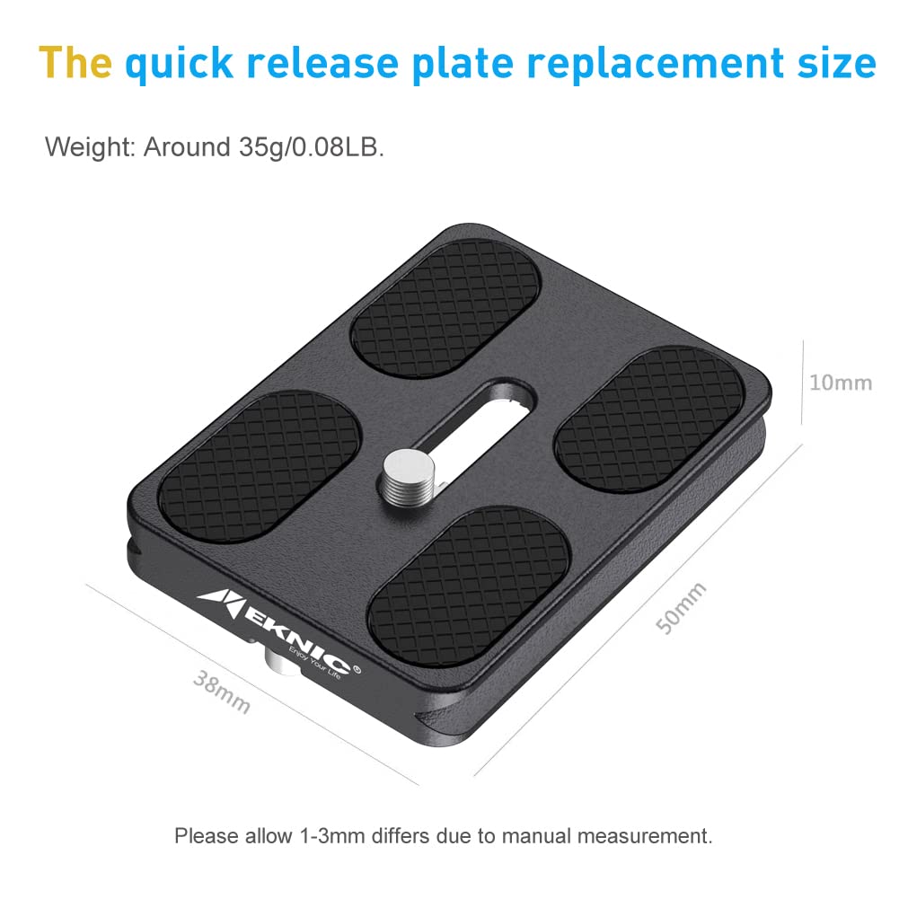 MEKNIC Camera Quick Release Plate PU50 2 Pieces QR Small Plate with 1/4"-20 Screw,Tiny Universal Quick Release Plate for Arca Swiss Standard Clamp for DSLR Camera Tripod Ballhead