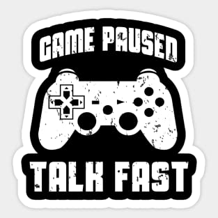 Stickers Vinyl Game Paused Talk Fast Game Controller Gaming Gift- Vinyl Stickers Laptop Decal Water Bottle Sticker Funny Sticker, Gift Sticker…