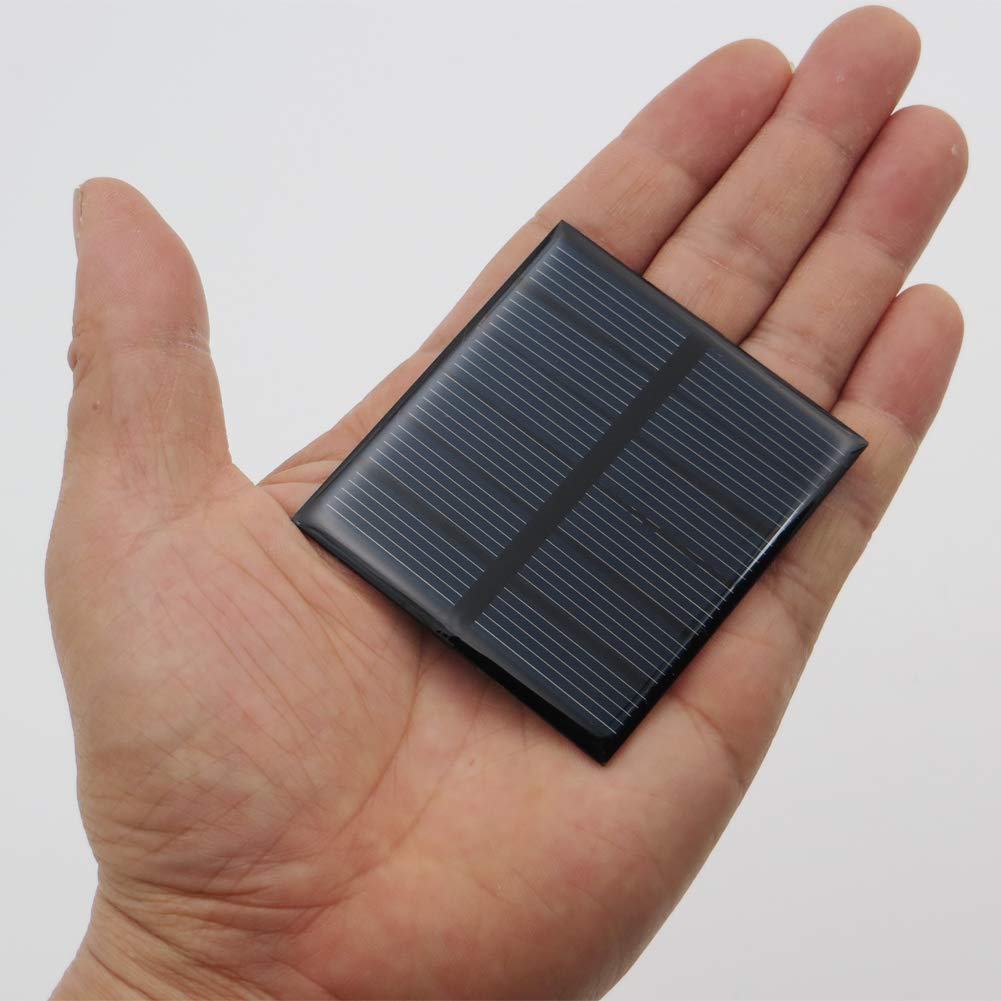 Treedix 5pcs 3V 150mA Polysilicon Solar Panel Glue Solar Cell Battery Charger DIY Solar Product Mini Small Solar Panel Module Kit Polycrystalline Silicon Encapsulated in Waterproof Resin (150mA)