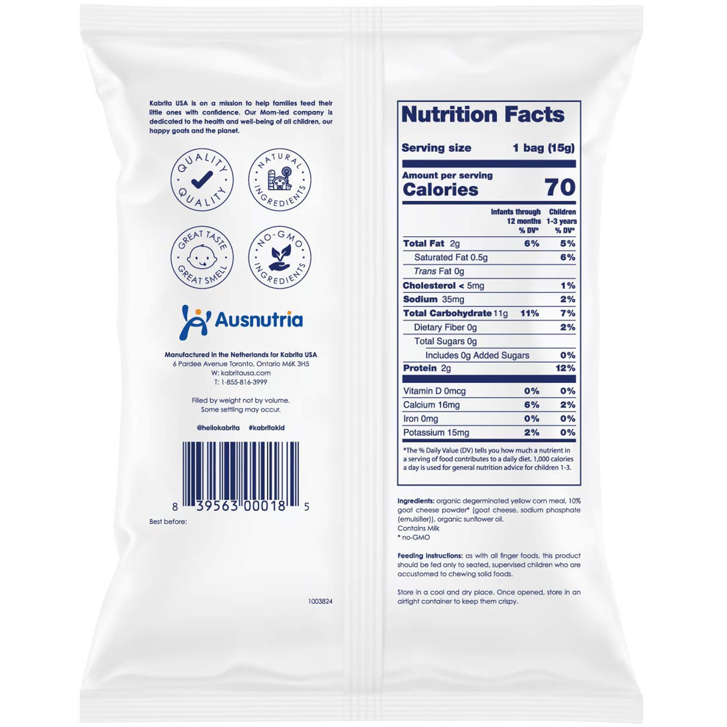 Kabrita Snack Puffs With Goat Cheese, 0.53 Ounce (Pack of 24)