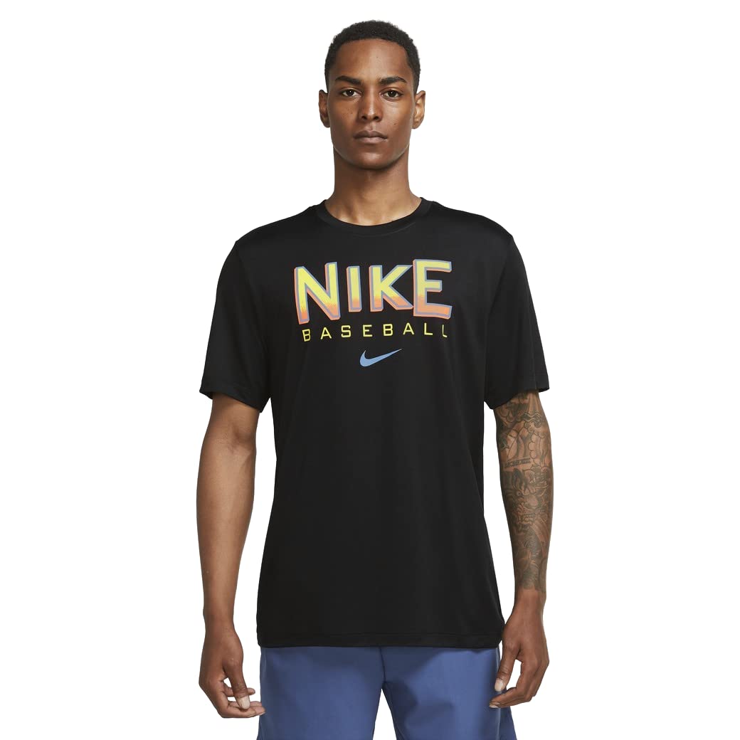 Nike Men's Baseball Legend T-Shirt (as1, Alpha, l, Regular, Regular, Black/Yellow, Large)