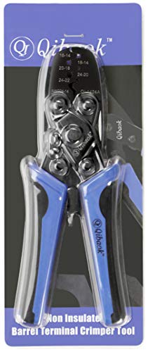 Qibaok Open Barrel Terminal Crimper Plier Tool for Molex Style DELPHI AMP TYCO Crimping Terminals 24-14 AWG