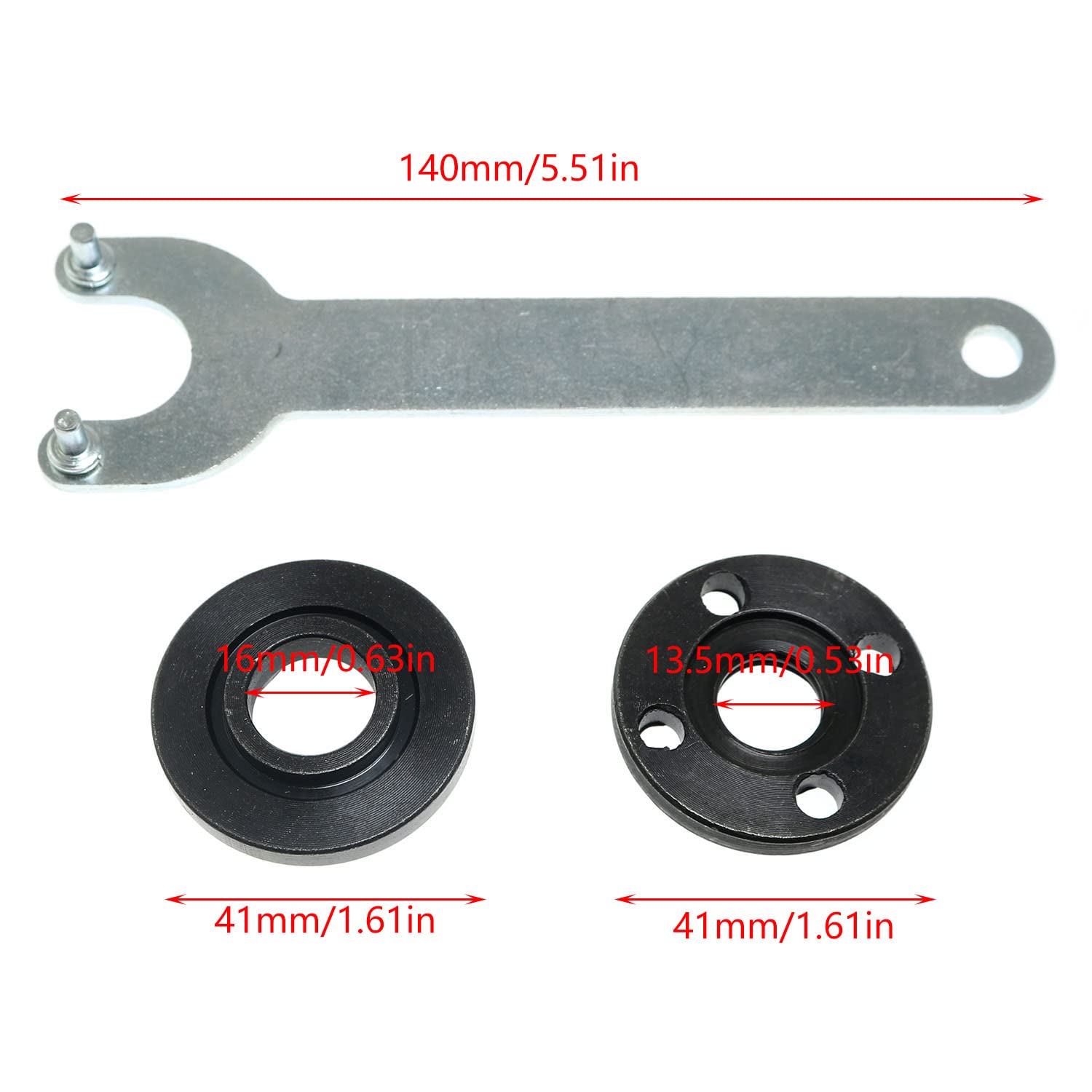 RLECS 5/8"-11 Grinder Backing Flange and Lock Nut Set Angle Wrench Spanner for Makita Dewalt Bosch Black Milwaukee Replaces 224399-1 193465-4 224568-4