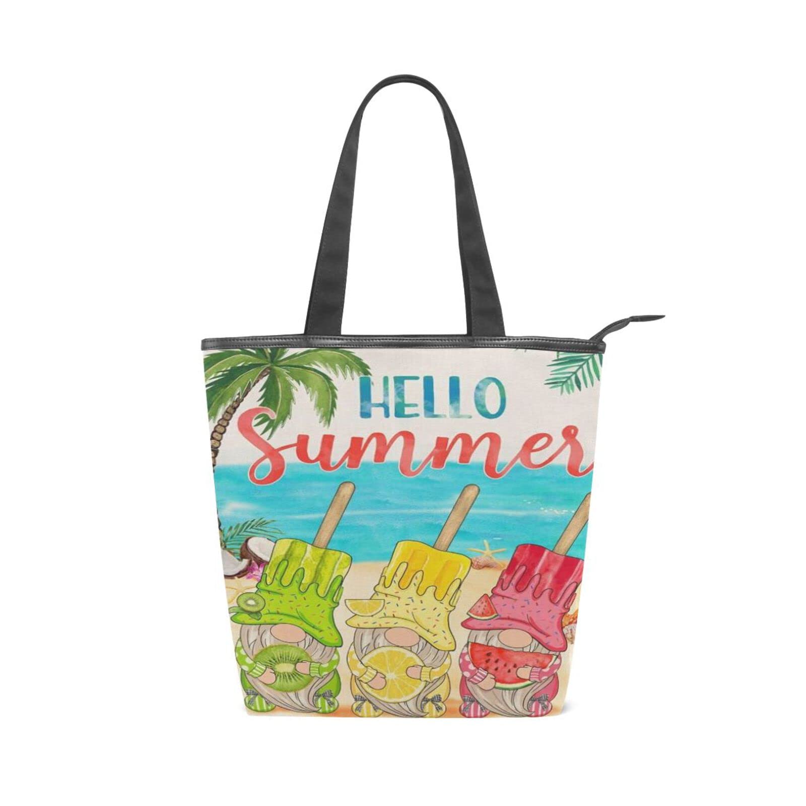 JSTEL Women Large Tote Top Handle Shoulder Bags Stylized Poppy Flowers Illustration Patern Ladies Handbag