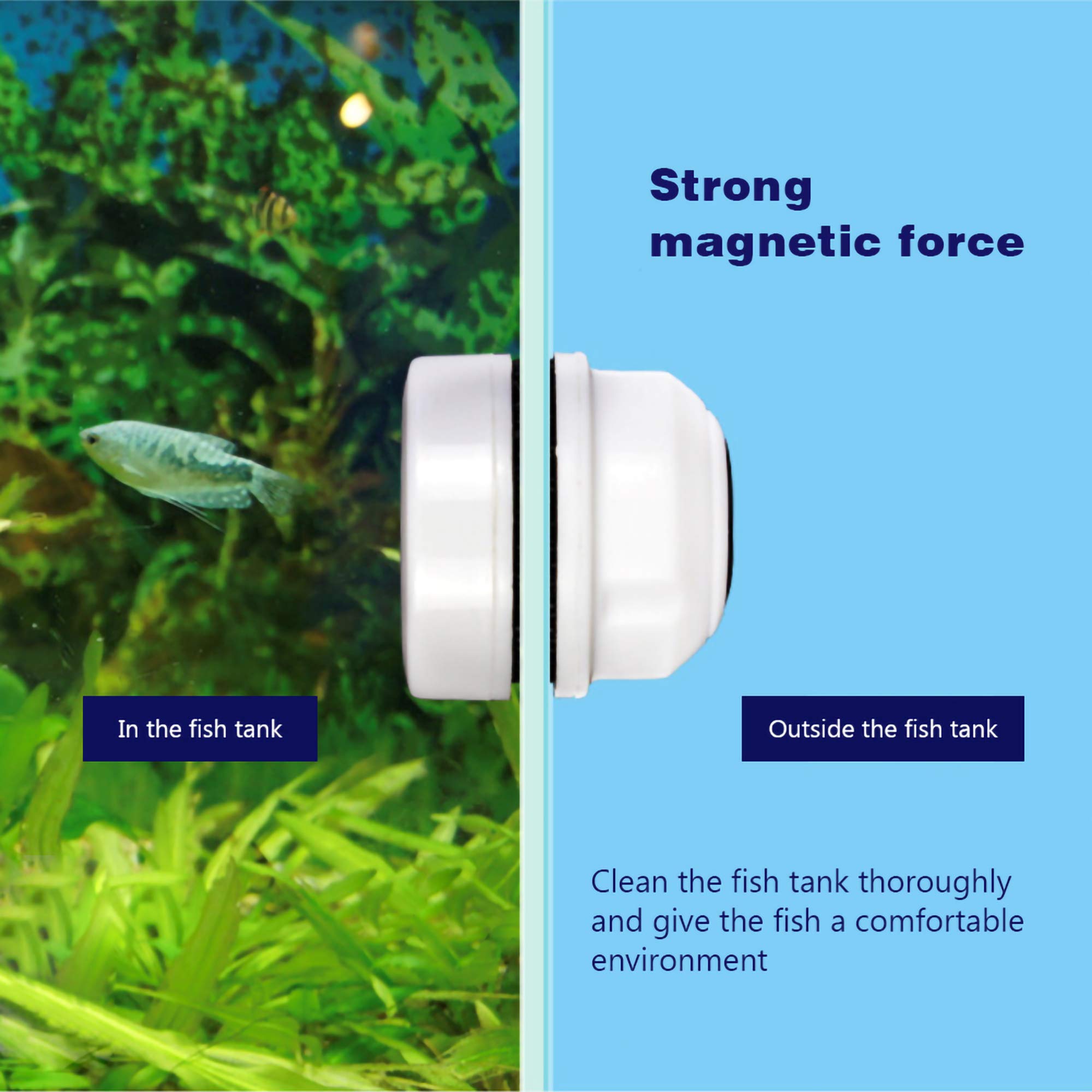 KASAN Algae Scrapers Aquarium Glass Cleaner Magnetic Brush Suitable for Small Fish Tank