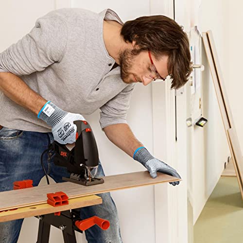 Schwer 6 Pairs Cut Resistant Gloves ANSI A6 Cut Proof Work Gloves, Touchscreen, for Men and Women Used to Woodworking, Glass Cutting, Construction, Cargo Handling, Material Sorting, Car Repair(M)