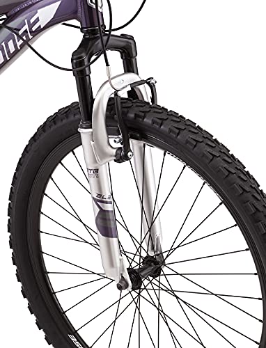 Mongoose Flatrock 21-Speed Hardtail Mountain Bike, 26-Inch Wheels, for Men and Women, Front Suspension, 16-Inch Lightweight Aluminum Frame, Purple