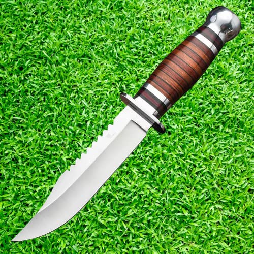 PSK209 - Fixed Blade Knife D2 Blade WOOD Handle Camping Survival Knife Outdoor Hunting