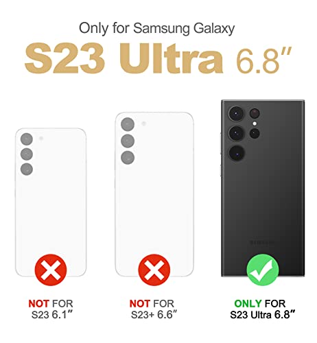 SURITCH for Samsung Galaxy S23 Ultra Clear Case 6.8" (Only), [Built-in Screen Protector] Full Body Protective Hard Shell+Soft TPU Phone Case for Samsung S23 Ultra -(Full Clear)