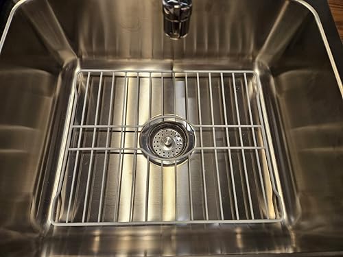 SOFINNI Sink Protectors for Kitchen Sink with White Coating Sink Grate Insert Grid Sink Bowl Drying Rack Small (10.5" x 12.5")