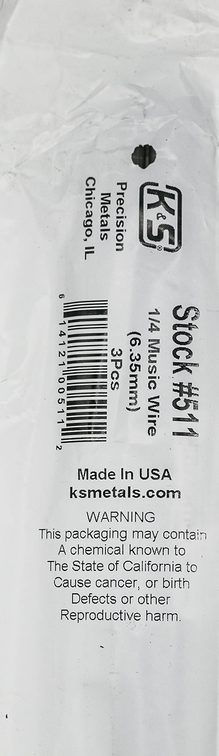 K&S 507 Music Wire, 1/8" OD x 36" Long, 9 Pieces, Made in The USA