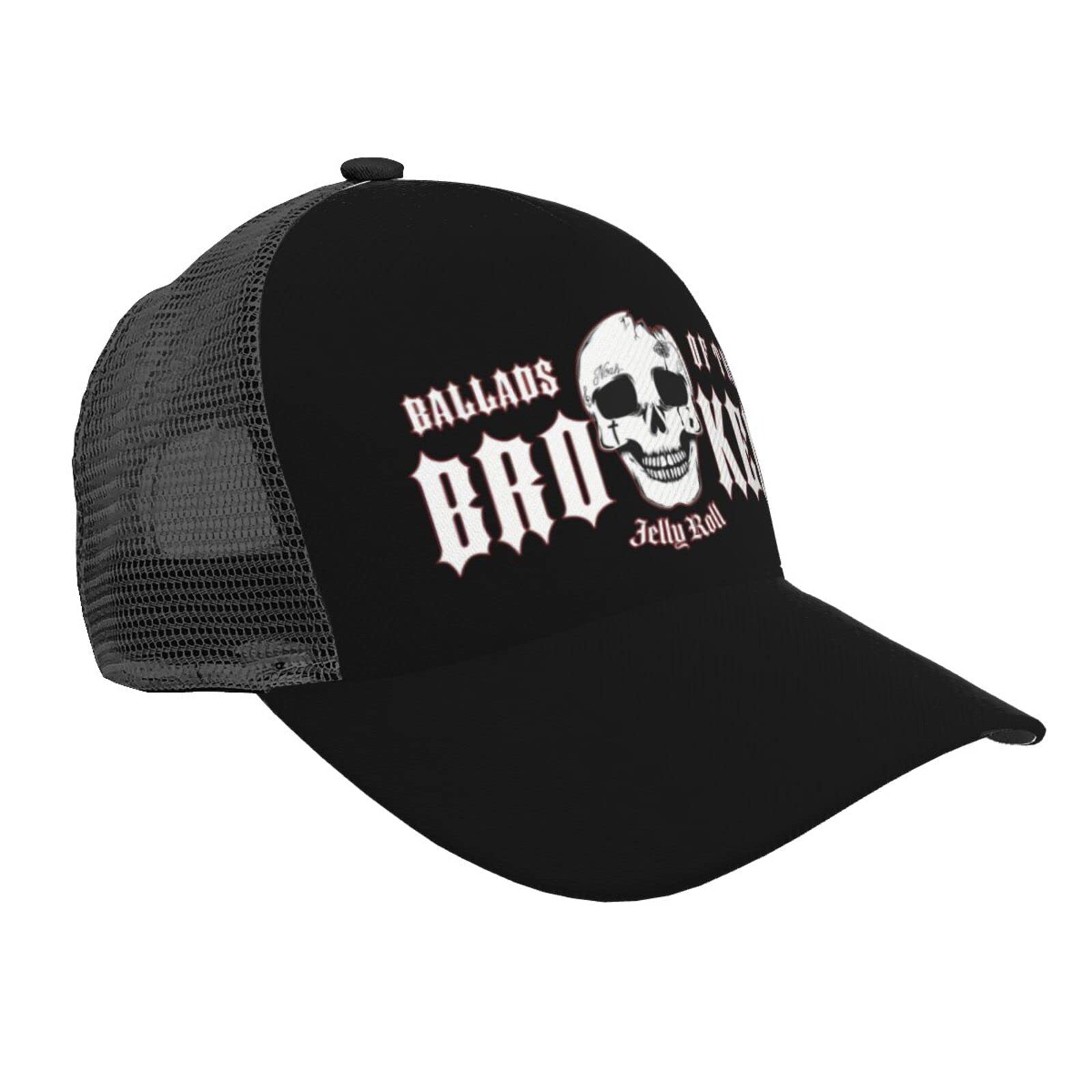 Jelly Rapper Singer Roll Adjustable Baseball Cap Comfortable Men's Mesh Fishing Hat Snapback Trucker Hat Comfort Suitable for Sports Such as Running Trucker Baseball Hats Black