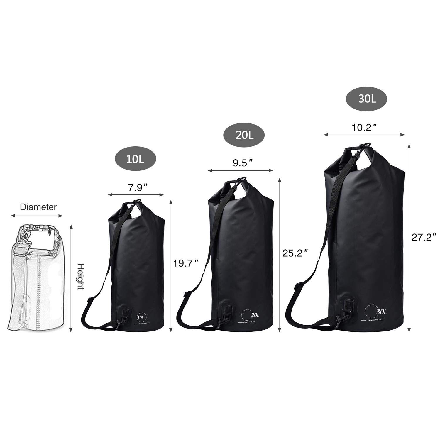 KastKing Downpour Floating Waterproof Dry Bags, Firestorm Backpack, 10L