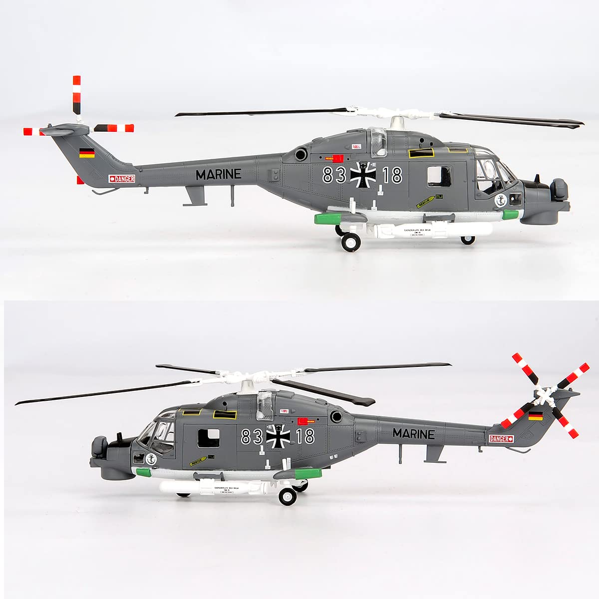 RoofWorld 1/72 Scale Military Fighter Helicopter,German Navy Lynx MK88 Lynx Helicopter Aircraft Model Toy for Collection Gift