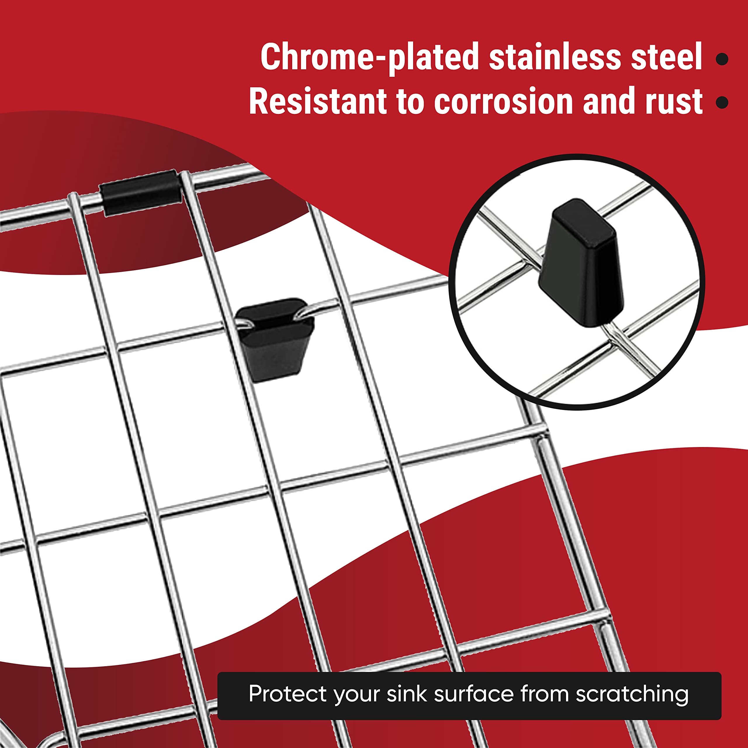 Sink Protectors for Kitchen Sink 15" x 13", Sink Grate for Bottom of Kitchen Sink Set of 2, Stainless Steel Sink Protector