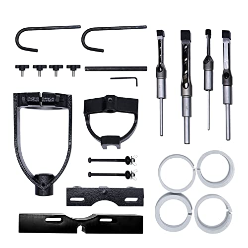 TWSOUL Bench Drill Locator Set, Square Hole Chisel Drilling Machine Woodworking Bench Mortiser Location Tool, Mortising Attachment Kit for Mortising Chisels Tenoning Drilling Machine