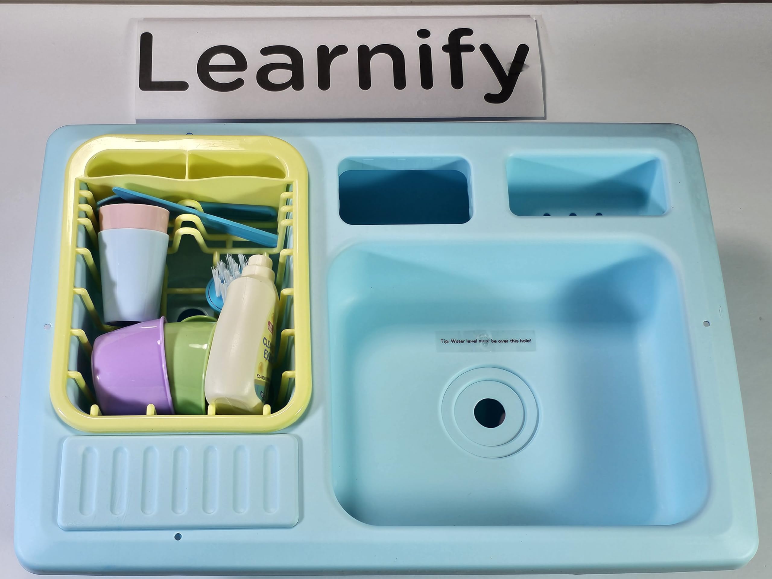 Learnify Running Water Pretend Working Kitchen Sink Toys Electric Dishwasher Play Pretend Emulational Play Kids Toy Sink Great Gift Idea