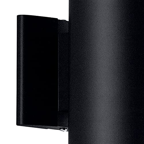 Kichler Cylinders 15" 2-Light Outdoor Cylinder Wall Sconce in Black, (15" H x 5.75" W), 9246BK
