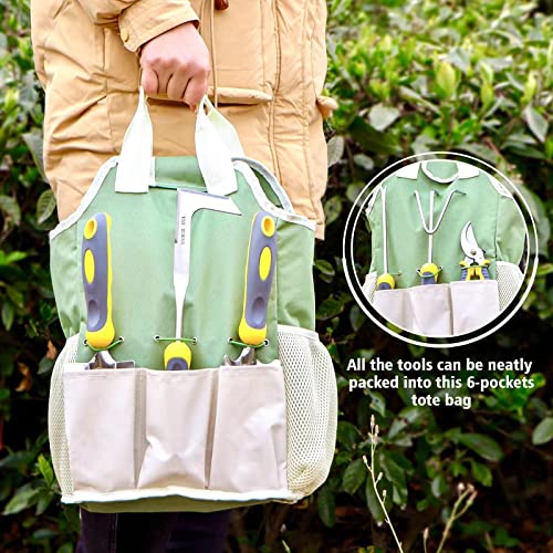 Premium Garden Tools Set,20Pcs Stainless Steel Gardening Tools Set with Storage Bag,Heavy Duty Outdoor Gardening Hand Tools Kit with Tote,Ideal Gardening Gifts for Men&Women