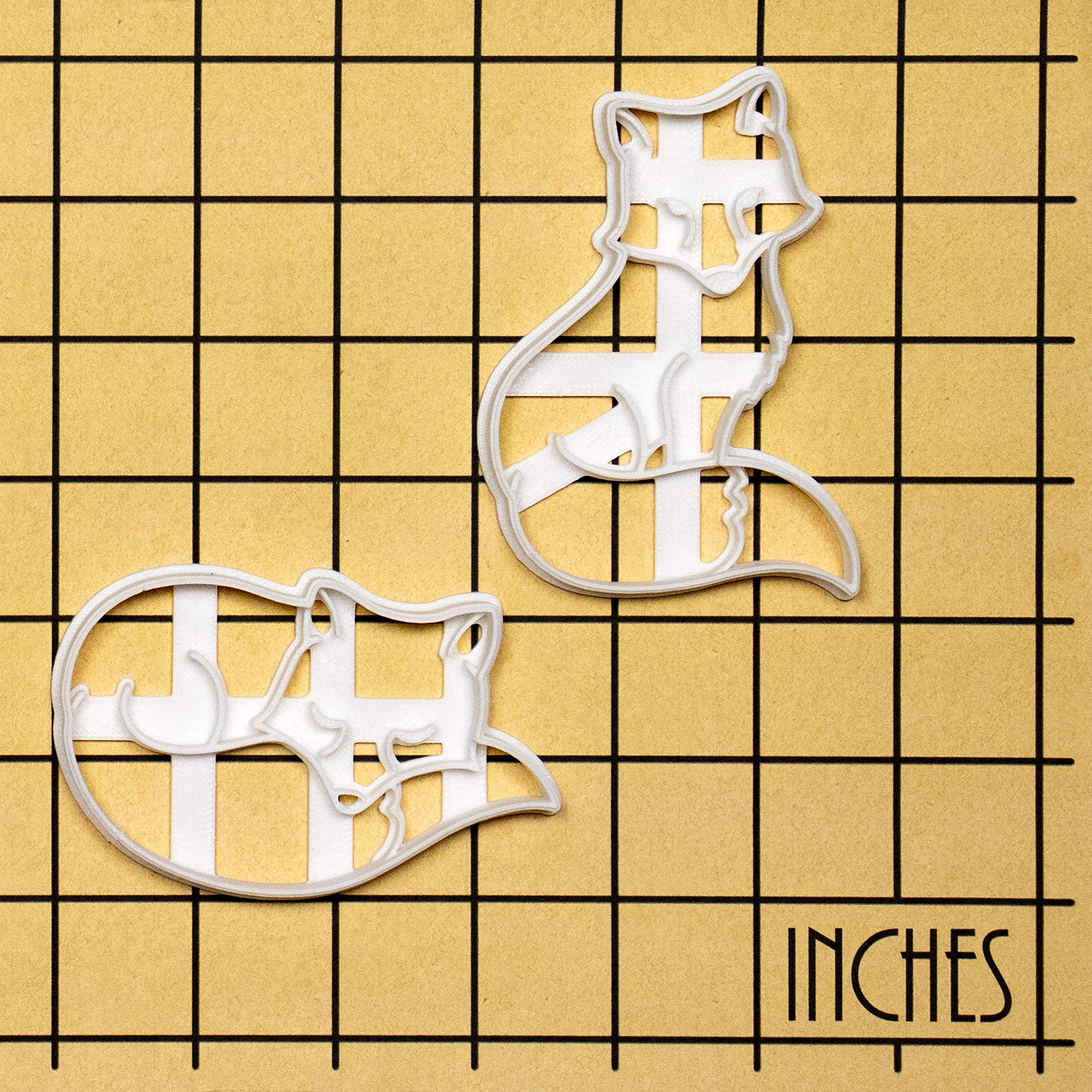 Set of 2 Fox cookie cutters (Designs: Fox Sleeeping and Sitting), 2 pieces - Bakerlogy