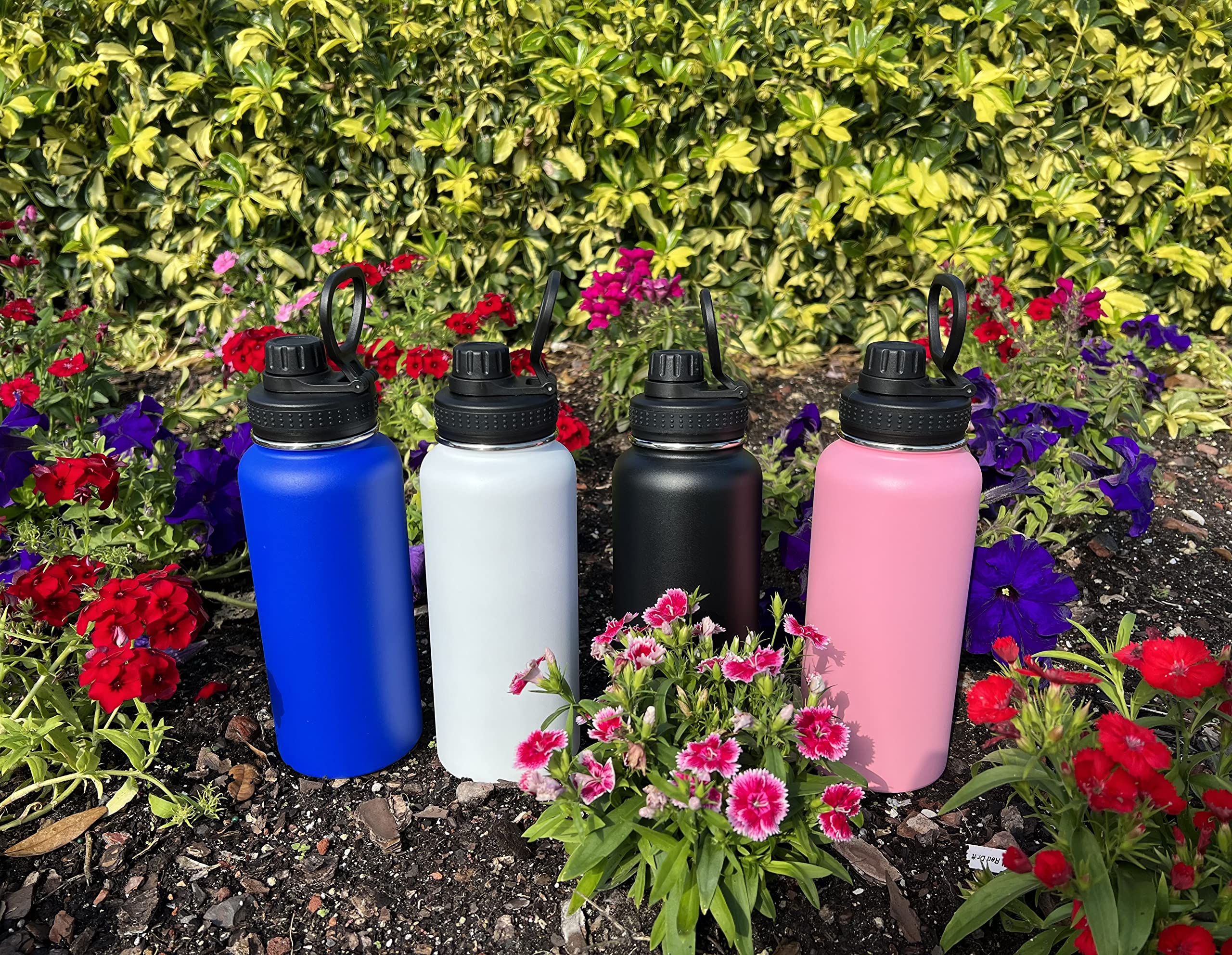 Stainless Steel Powder Coated Water Bottle 32oz (Pink)