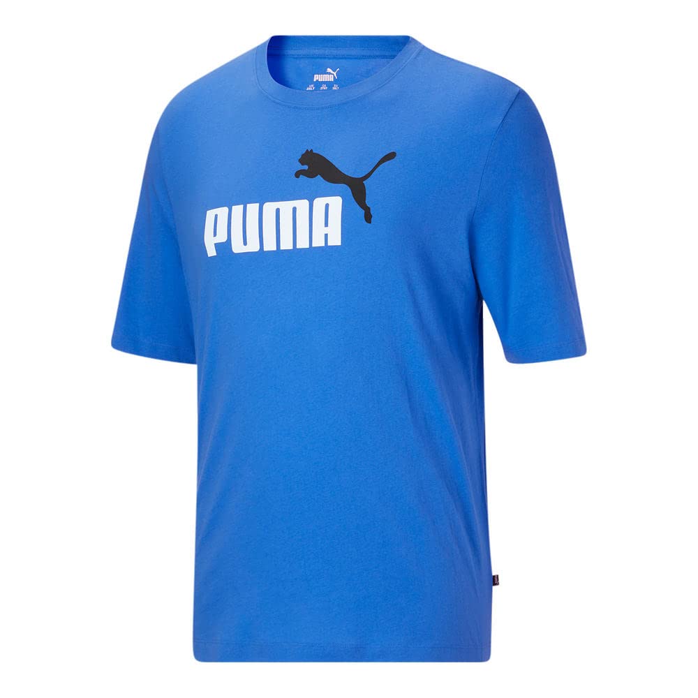 PUMA Men's Ess 2 Color Logo Tee M Future Blue-Black-White