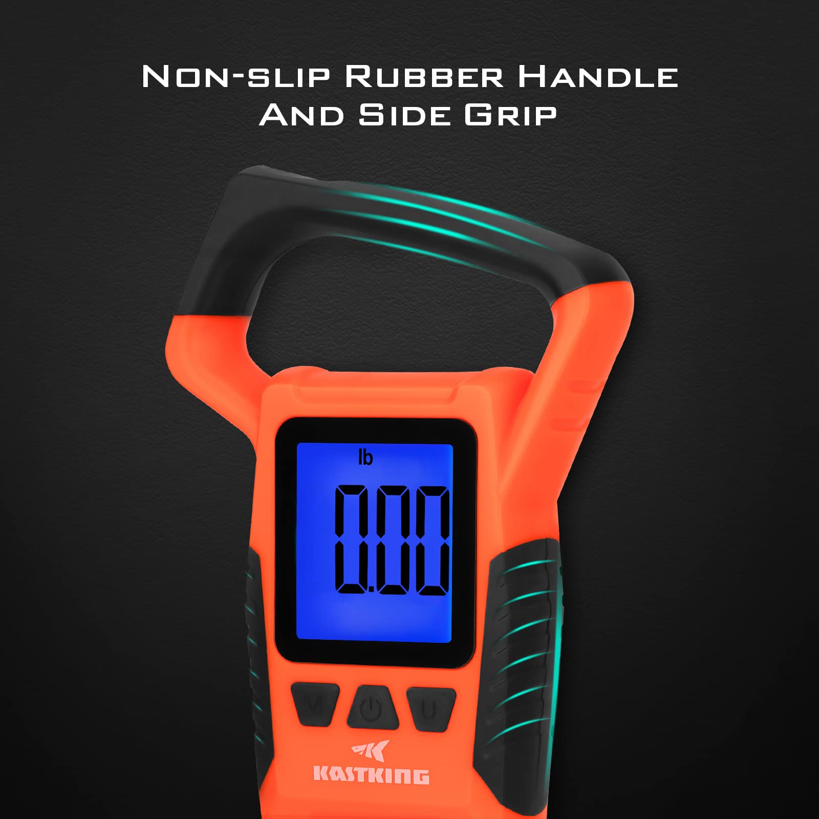KastKing Waterproof Floating Digital Fishing Scale with No-Puncture Lip Gripper. Dual Mode - Pounds/Ounces & Kilograms. 0-50 Lbs/22.68 Kg, Lightweight ABS Frame, Non-Slip Handle