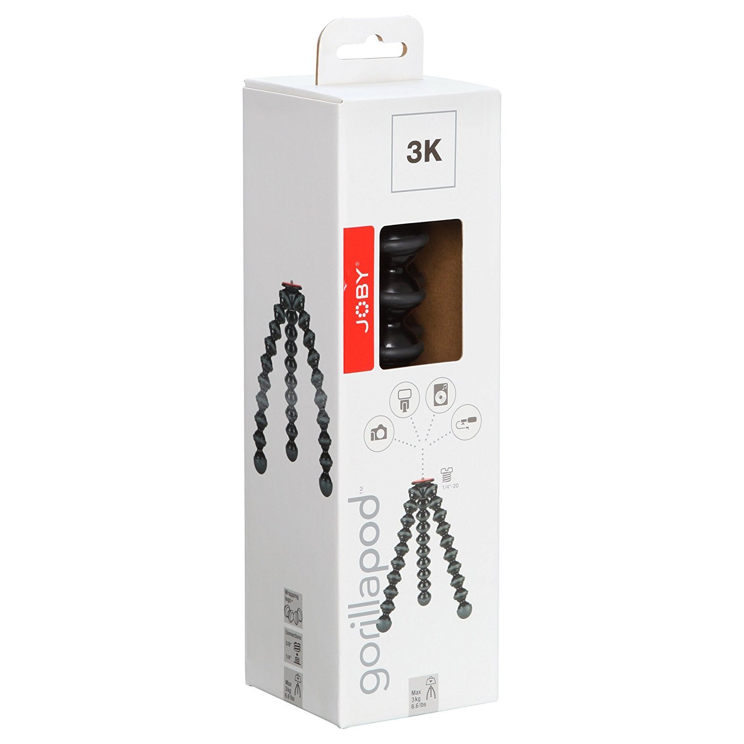 Joby GorillaPod 3K Flexible Mini-Tripod, with A Bonus ZAYKiR Phone Adapter - Bundle