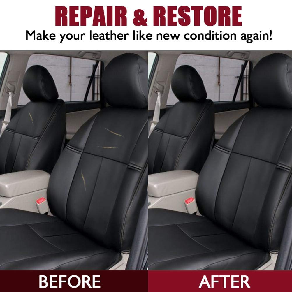 Leather Repair Kit, WBTY 20Ml Leather Repair Gel Leather Repair Cream Auto Maintenance Agent Coating Paste Leather Conditioner Restorer For Car Seats (black)