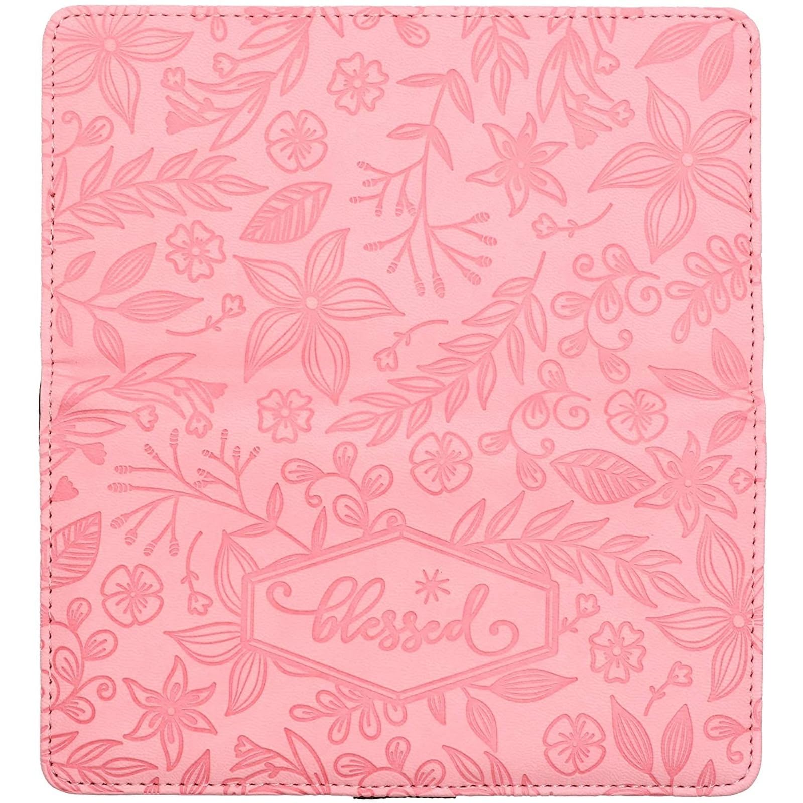 Juvale Floral Checkbook Cover for Women Card Holder Wallet for Checks & Credit Cards, RFID Blocking (Pink)
