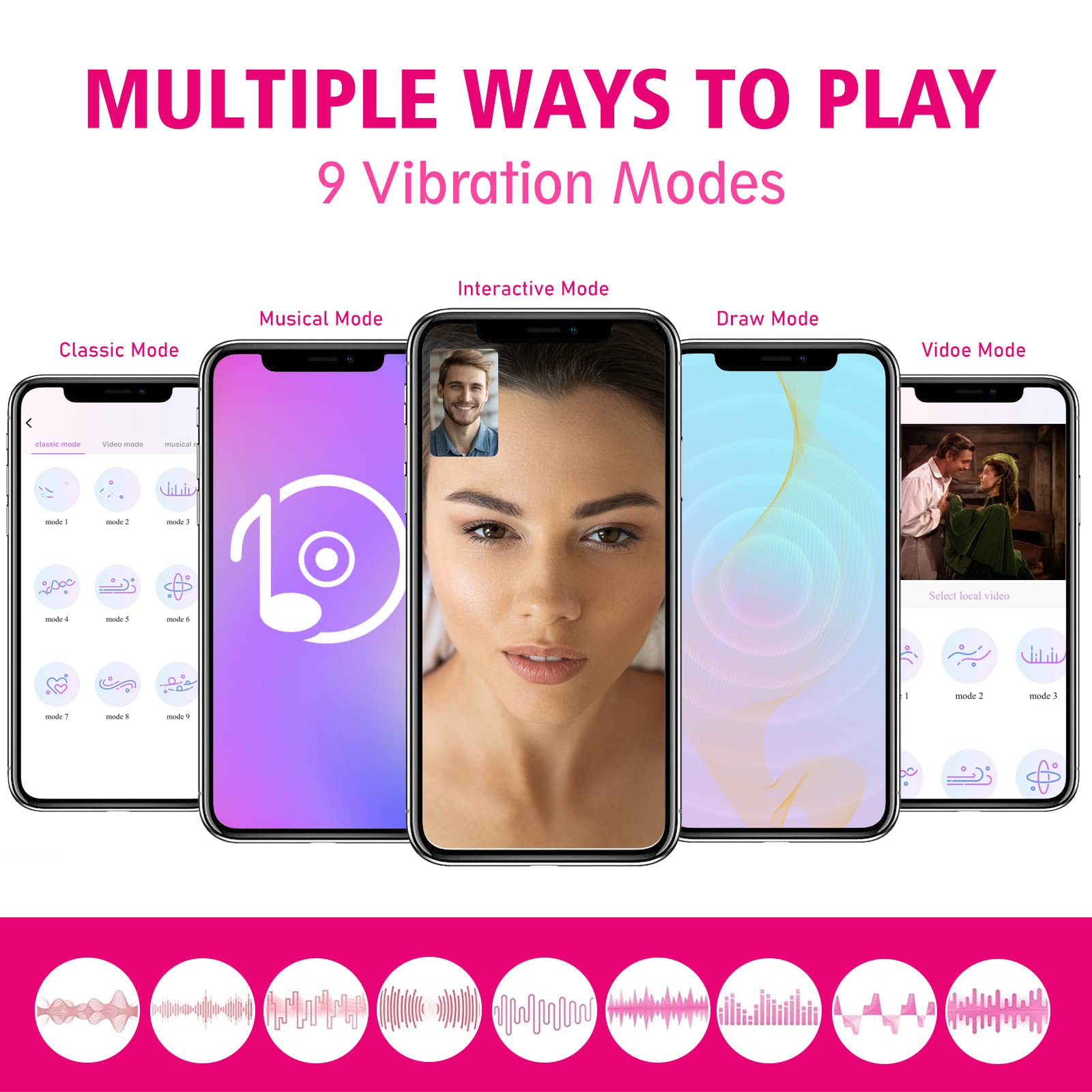 Kaiagame Remote Control Vibrator App, Long Distance App Controlled Vibe Bluetooth Sex Toy Couples Vibe, Phone Adult Toy, Rosered