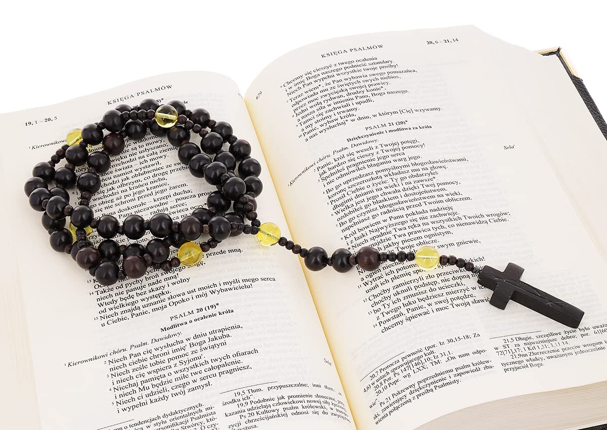 Royal rosary ebony tiger amber lemon handmade for women beautiful gift