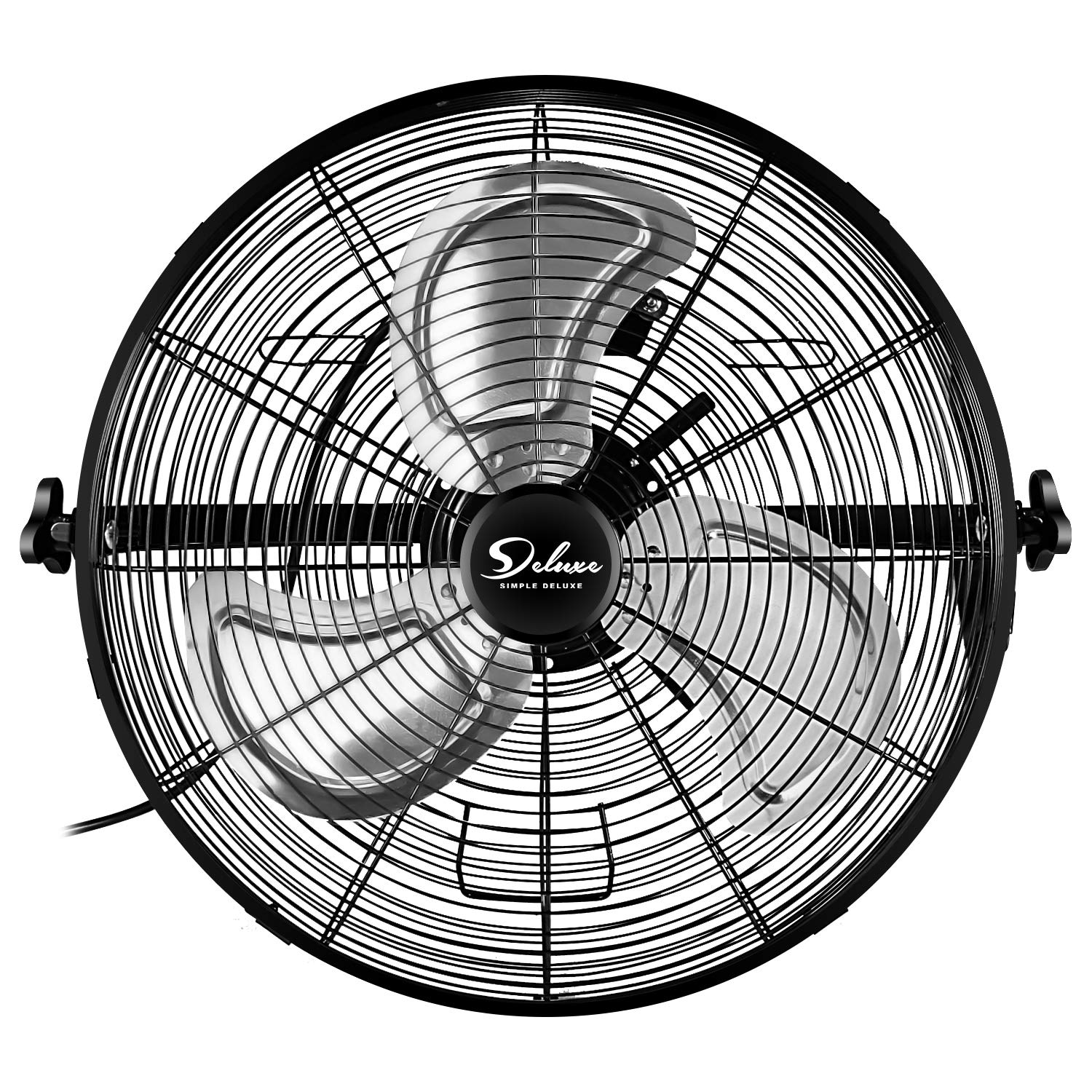 Simple Deluxe 20 Inch High Velocity 3 Speed, Black Wall-Mount Fan