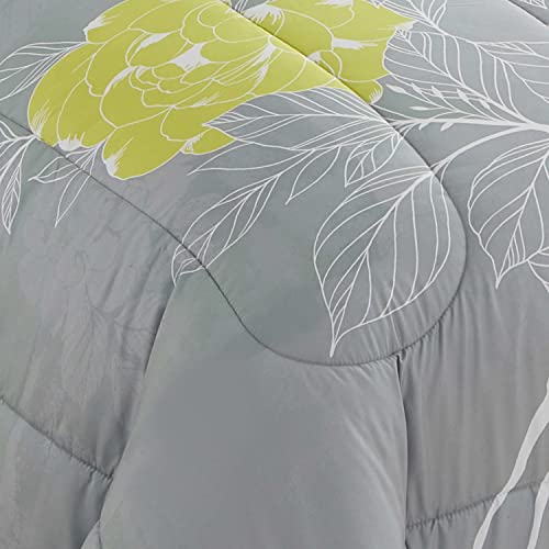 Sweet Home Collection 7 Piece Comforter Set Bag Solid Color All Season Soft Down Alternative Blanket & Luxurious Microfiber Bed Sheets, Florence, Full