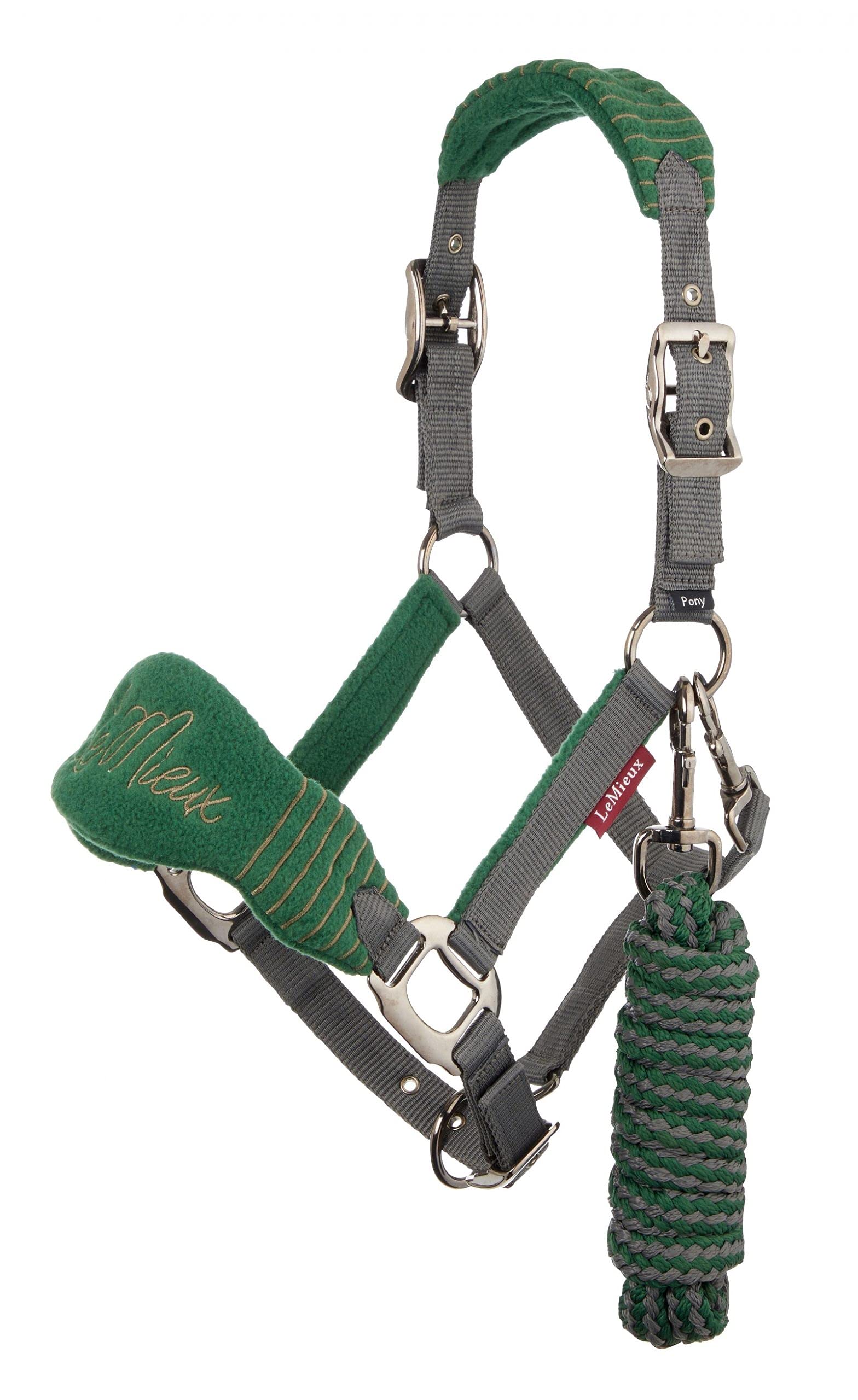 LeMieux Vogue Fleece Headcollar - Halter & Leadrope (Black - Full)