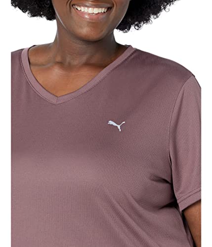 PUMA Women's Plus Size Performance Tee, Dusty Plum, 1X