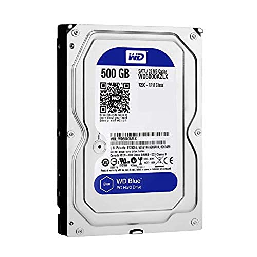 WD Blue 500GB Desktop Hard Disk Drive - 7200 RPM Class SATA 6Gb/s 32MB Cache 3.5 Inch - WD5000AZLX