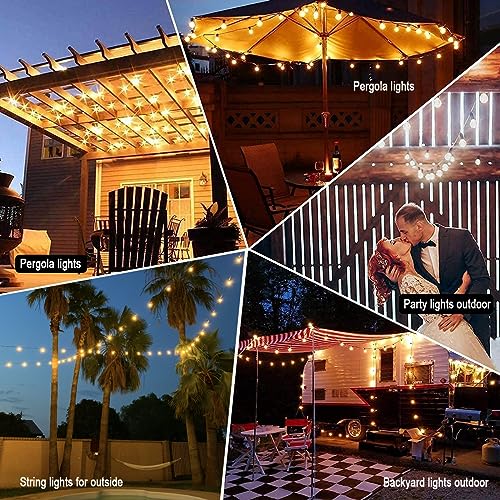 Skeerei Outdoor String Lights Waterproof Patio Lights 200FT with 100+4 Shatterproof G40 LED Edison Lights,Outdoor Hanging Lights for Party Backyard Gazebo Pegola Cafe, 2Pack x 100ft