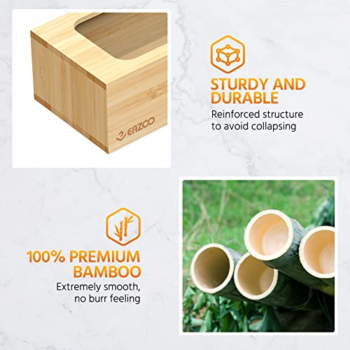 Ziplock Bag Storage Organizer for Kitchen Drawer - Magnetic Food Storage Bag Holders, Bamboo Baggie Organizer, Compatible with Gallon, Slider, Quart, Sandwich, Snack & Variety Size Bag (4-pack)