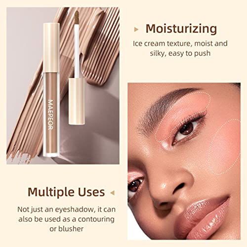 MAEPEOR Matte Liquid Eyeshadow 8 Colors Neutral Naked Smooth Creamy Eyeshadow Lightweight High-pigmented and Waterproof Long Lasting Eyeshadow (Matte Naked, 8Colors Set 1)