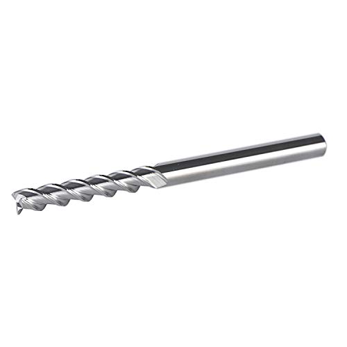 SpeTool 1/4 Shank Carbide End Mill for Aluminum Cut (3 Flutes, 3.5 inch Long) Non-Ferrous Metal Upcut CNC Spiral Router Bit