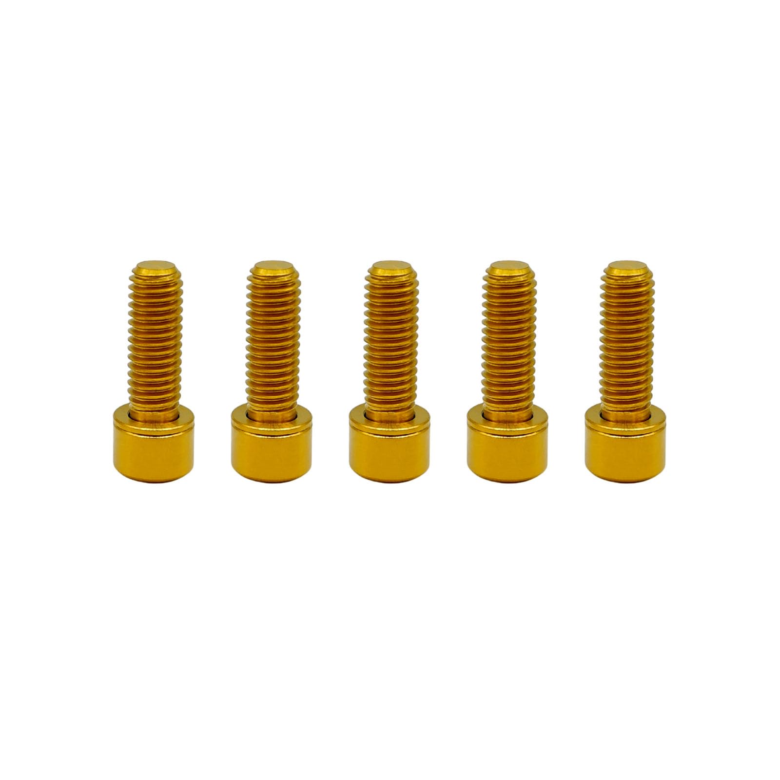 RISON Titanium M5 x 18mm Bicycle Screws Allen Hex Socket Head Bike Bolts Gold Bolts with Washer 5PCS